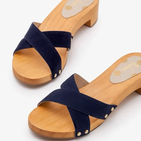 Boden | Shoes | Boden Orella Blue Suede Wooden Clog Sandals Eu 39 8 85 ...